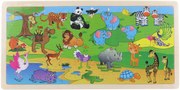 _Ostatní 1_ DŘEVO Puzzle safari zvířátka vkládací na desce 96 dílků 155235
