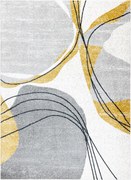 Dywany Łuszczów, Kusový koberec Fusion 5868 white/yellow, 140x190, šedá, kancelář