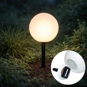 Venkovní lampa bílá 25 cm vč. LED IP44 solární RGBW - Ludger