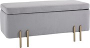 HOMCOM úložný otoman s potahem, 70L, s kovovými nohami do vstupu a obývacího pokoje, 100x40x42 cm, světle šedý | Aosom