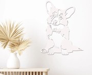 dřevo života Dřevěná dekorace psa Corgi Rozměry (cm): 23x30, Zvolte barvu dekoru: Bílá