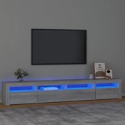 TV skříňka s LED osvětlením šedá sonoma 240x35x40 cm