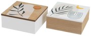 Dekorativní úložné boxy s víkem v sadě 2 ks ø 20x8,5 cm – Casa Selección