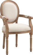 HOMCOM Jídelní židle Kuchyňská židle s imitací lnu, Jídelní židle, Křeslo s opěradlem, Dřevěné nohy, Čalouněná židle do 150 kg, pro Obývací pokoj, Kuc