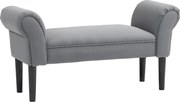 HOMCOM Lavice k posteli, čalouněná lavice, sedací lavice, lavice do ložnice, nosnost až 130 kg, plátno, tmavě šedá, 102 x 36 x 51 cm | Aosom