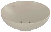 Villeroy & Boch Loop&Friends - Umyvadlo na desku, průměr 42 cm, s přepadem, CeramicPlus, Almond 4A4600AM
