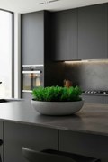 Okrasná miska PLANA, sklolaminát, průměr 34 cm, šedá