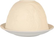 Bílý porcelánový svícen s králíky Paollo - Ø 12*8 cm