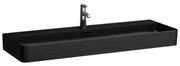 Laufen VAL - Umyvadlo, 120x42 cm, s přepadem, otvor pro baterii, matná černá H8102897161041
