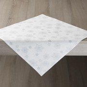 Ubrus Veba GARBO tisk Vánoční hvězdy bílo-stříbrná s nešpinivou úpravou Velikost: 40x40 cm