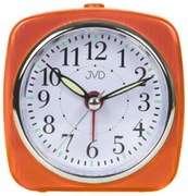 JVD Oranžový tichý ručkový budík s plynulým chodem a podsvícením JVD SRP7503.4