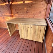 KULHÁNEK Rustikální kuchyňský pult Délka: 120 cm, Odstín nátěru: lazura - teak