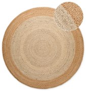 Oboustranný/ručně tkaný jutový kulatý koberec slonovinový ø 240 cm Jutta Ivory – Hanse Home