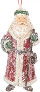 Červená vánoční závěsná dekorace Santa Claus - 5*4*12 cm