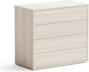 Kancelářská zásuvková komoda BLOCK, 800 x 400 x 710 mm, 4 zásuvky, dub přírodní