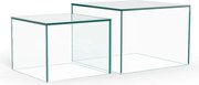 Skleněné konferenční stolky v sadě 2 ks 50x50 cm Dice – Actona