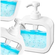 Camerazar Dávkovač Tekutého Mýdla 300 ml, Bílý s Průhledným Panelem, Plastový, Rozměry 10,2 x 7,5 cm