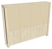 Vysoká skříň Verno+ 260 x 46 x 210 cm, kombinované dveře, akát / vanilka