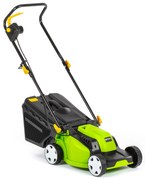 Fieldmann FZR 2025-E Elektrická sekačka Příkon 1 300 W, Šířka záběru 32 cm, Výška sečení 20 / 38 / 56 mm, 30 l sběrný koš s ukazatelem zaplnění,