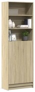 Skříň highboard s LED dub sonoma 69 x 32,5 x 200 cm kompozit