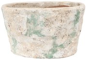 Dekorativní béžovo-zelený antik terakotový květináč Teracci - 25*16*15 cm