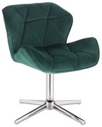 LuxuryForm DESIGN Otočná židle MILANO VELUR na stříbrném kříži - zelená
