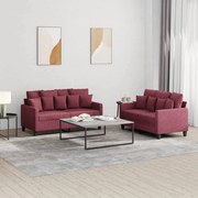 2dílná sedací souprava s poduškami vínová textil 3201654