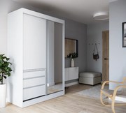 ADRK Furniture Posuvná skříň se zrcadlem HAIDAR 140