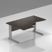 NABYTEK-DESIGNOVY.CZ - BPR19 07 - Kancelářský stůl rohový levý Komfort, kovová podnož, 140x70/100x76 cm, kaštan/šedá
