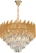 Toolight Vintage, křišťálové závěsné svítidlo 50cm, 7xE14, G062-CP, zlatá, OSW-08997