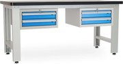 Dílenský stůl Solid MDF-22, 180 cm, 2 závěsné boxy, černá