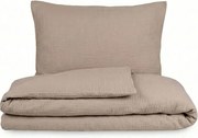 Kvalitex Mušelínové povlečení béžové 1x 140/200, 1x 70/90cm