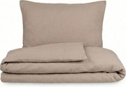 Kvalitex Mušelínové povlečení béžové 1x 240/220, 2x 70/90cm