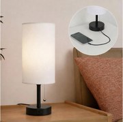 Brilagi - Stolní lampa s USB portem TABLON 1xE27/25W/230V černá/bílá