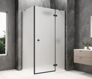Polysan Polysan, GLOBE BLACK obdélníková sprchová zástěna 1000x800mm, matné sklo, pravé, GB1010-3215MRB