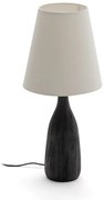 Černá/krémová stolní lampa s textilním stínidlem (výška 56 cm) Luvia – Kave Home