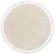 Dywany Łuszczów, Kusový koberec Berber 9000 cream kruh, 120x120 (průměr) kruh, bílá, ložnice