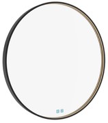 Nimco - Zrcadlo s LED osvětlením, průměr 70 cm, dotykový senzor, černá ZPC 31001RVX-90
