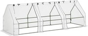 Outsunny Zahradní Skleník 270x90x90 cm s 3 Okny, Ocelová Rámová Zahrada pro Pěstování Rostlin, Květin a Rajčat | Aosom