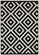 Alfa Carpets, Kusový koberec Gloria new black/cream, 190x280, černobílá, chodba / předsíň
