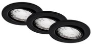 Brilo - SADA 3x LED Koupelnové podhledové svítidlo 1xGU10/5W/230V IP23 černá