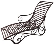 Tmavě hnědé kovové zahradní lehátko Kuwa – Garden Pleasure