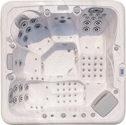 Relax na MAX Venkovní vířivka MaxSpa pro 5 osob, 79 trysek, 230 × 230 cm Barva: mramorově-bílá, Barva bočnice: hnědá