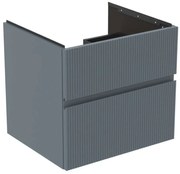 Ideal Standard Finesse - Umyvadlová skříňka, 60x51x55 cm, 2 zásuvky, Ribbed Matt ashblue E3395UQ