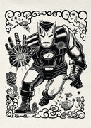 Komar Plakát Marvel Iron Man Lino-Cut 50 x 70 cm