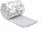 Ochranný mantinel do postýlky 180x30 cm BABYMAM PREMIUM - Zelená paseka/šedá