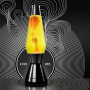Mathmos Astro Vinyl, originální lávová lampa se žlutou tekutinou a oranžovou lávou, 43cm