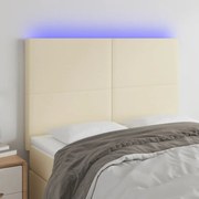 Čelo postele s LED krémové 144x5x118/128 cm umělá kůže 3122236