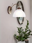 Searchlight 1131-1AB Nástěnná lampa MILANESE patina, alabastrové sklo