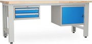 Dílenský stůl Solid OAK-21, 210 cm, 2 závěsné boxy, dub